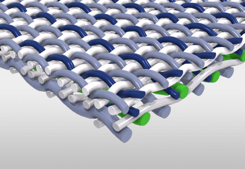 SSB Triple-layer Forming Fabric for Cardboard Production (5-shed/8-shed/10-shed) - machine clothing